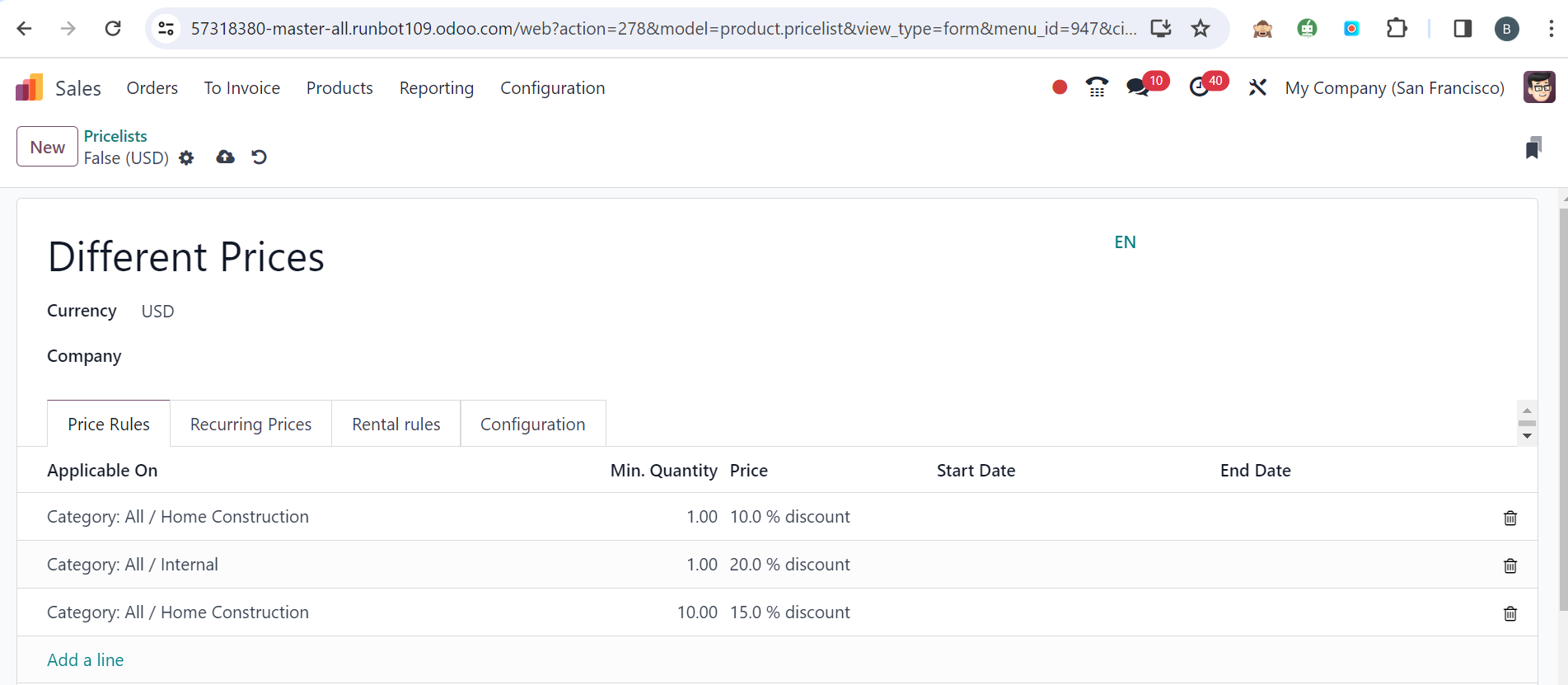 Applying Multiple Pricelists to a Sales Order | Odoo