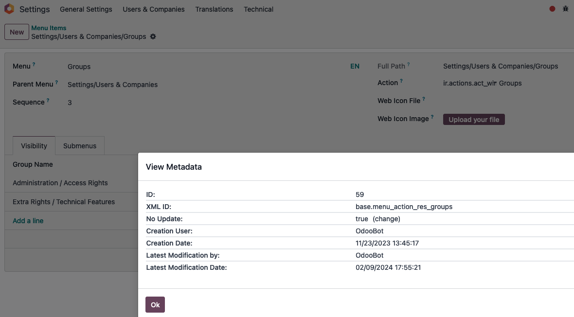 How Can I Display Groups Without Debug Mode On Odoo 0035