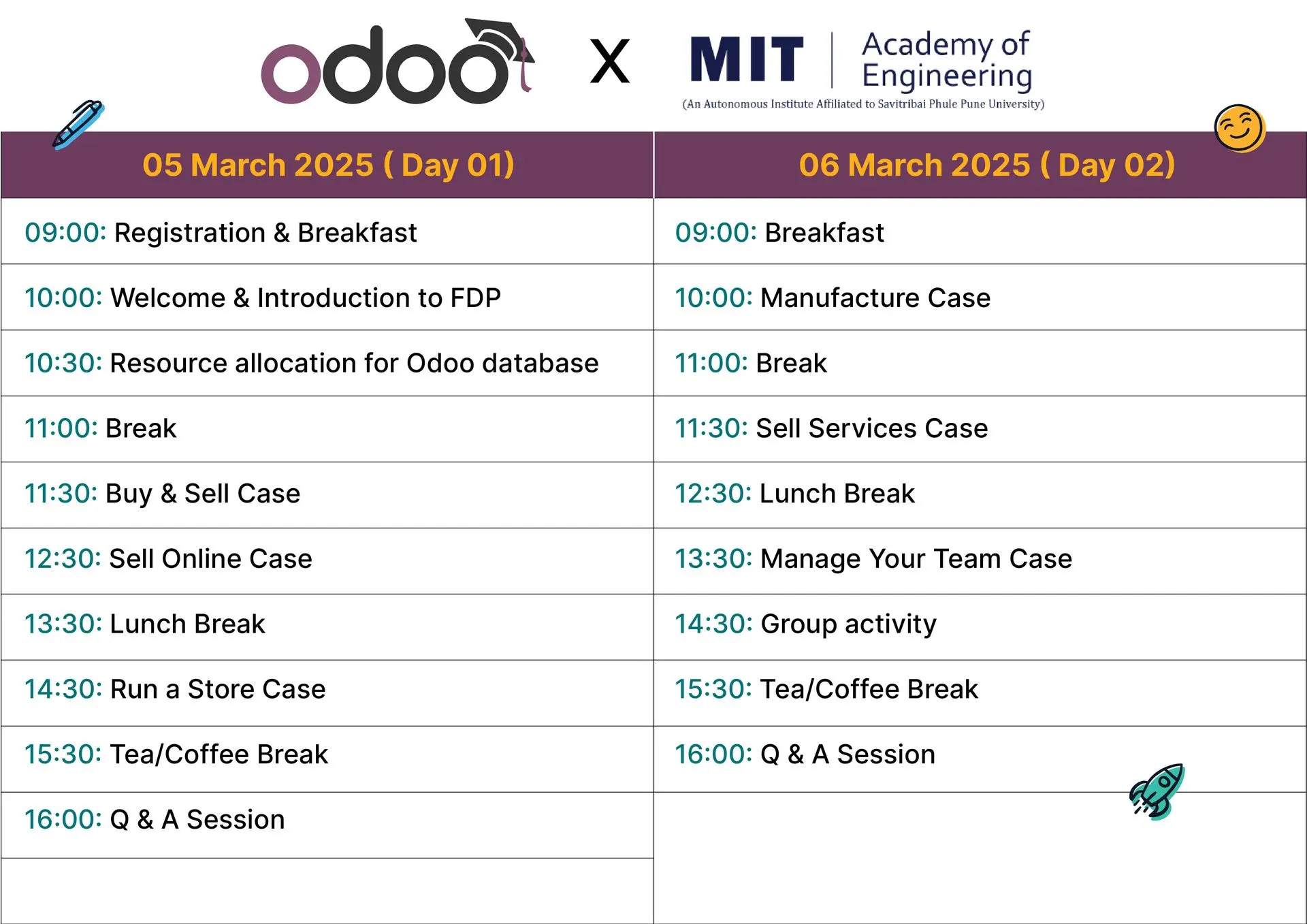 Odoo X MIT AOE Faculty Development Program '25